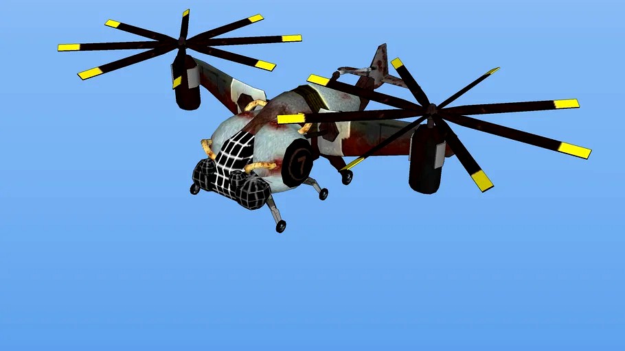 Fallout II classic Vertibird (low poly) 3d model