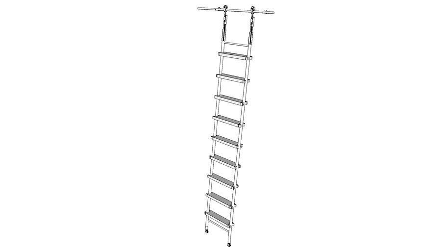 Library Ladder 3d model