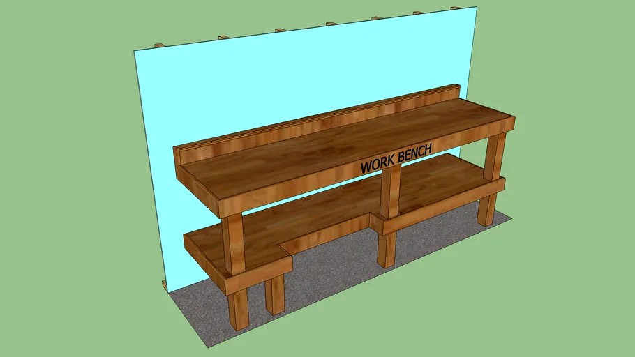 Work Bench Back Wall Mounted 3d model
