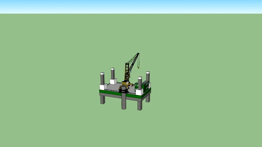 Commander Jack Up Barge 3d model