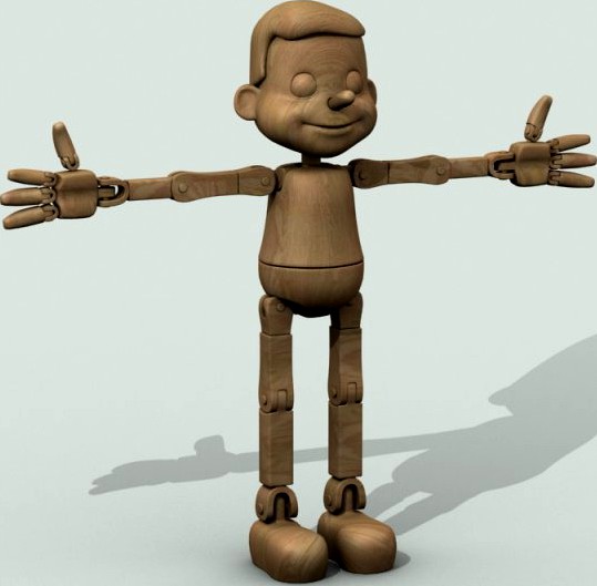 Wooden Puppet 3D Model
