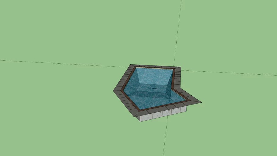 Lazy L Shaped Pool 3d model