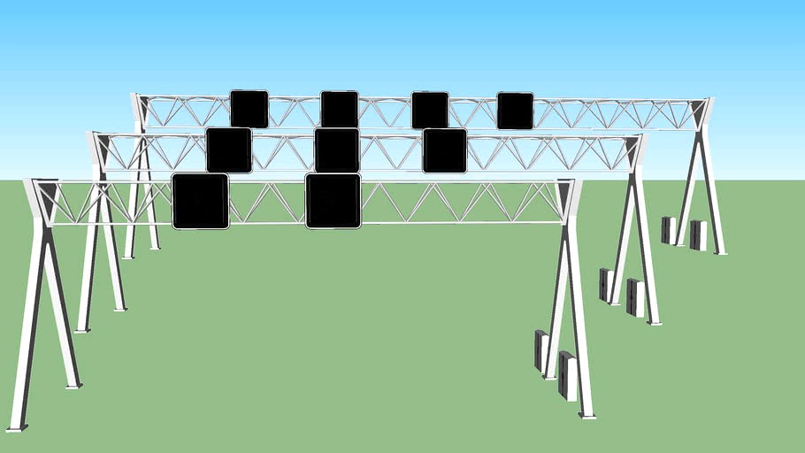 portaal met nieuwe LED matrixborden 3d model