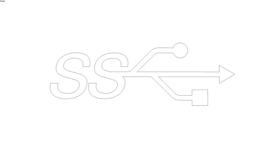 USB SuperSpeed Logo 3d model