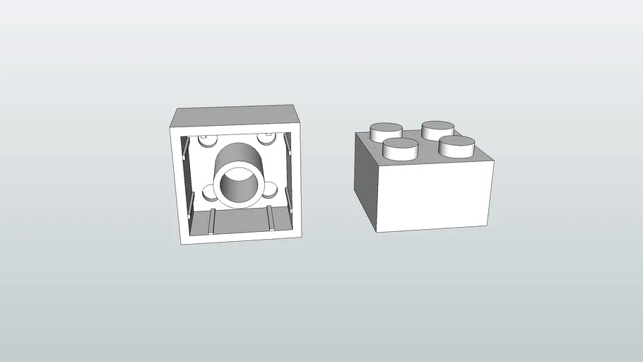 lego brick 2x2 3d model