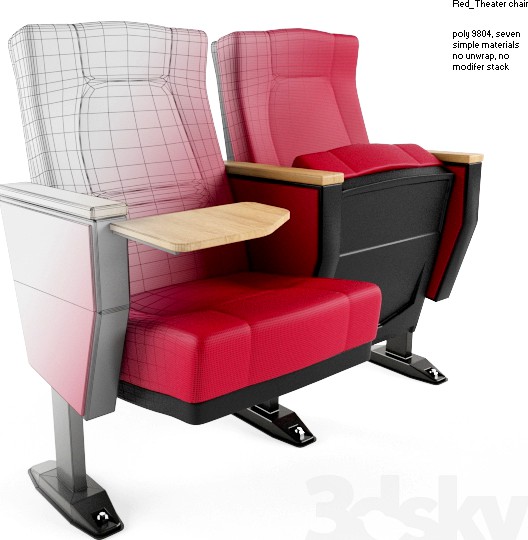 Red Theater chair 3d model