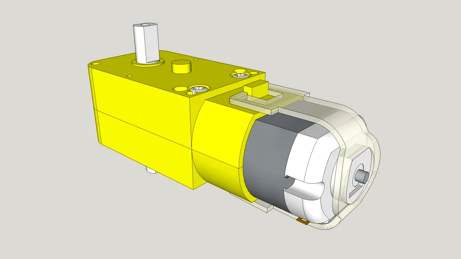 DC geared motor 3d model