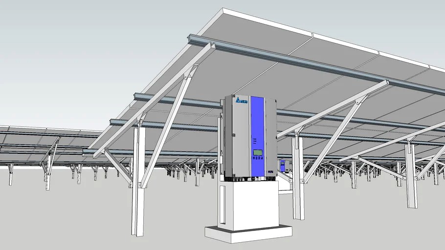 PV Module Structure Solar Farm 3d model