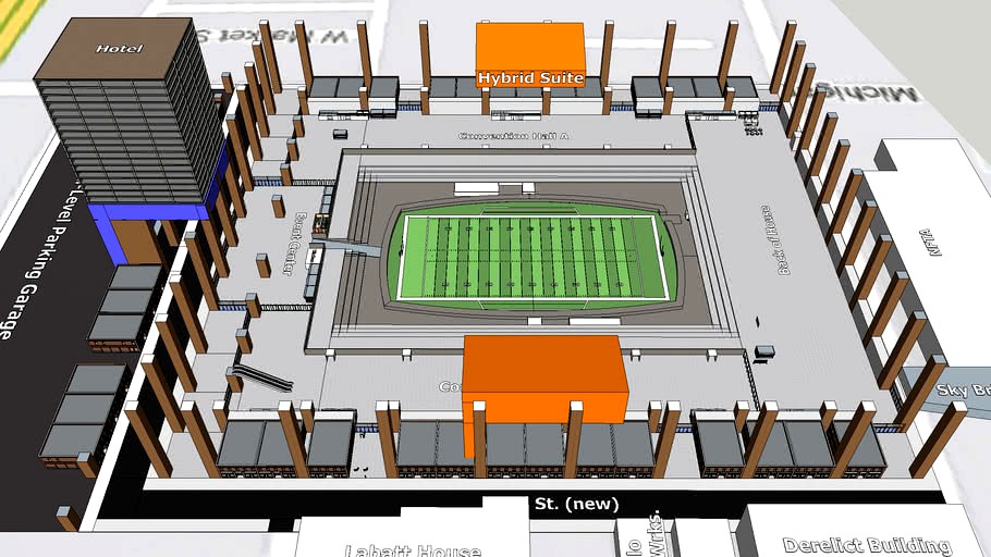 Buffalo Bill's Mixed Use Stadium Complex 3d model