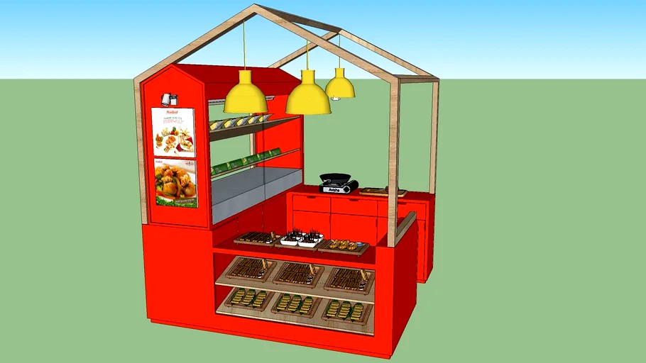 Food Stall Booth Design 3d model
