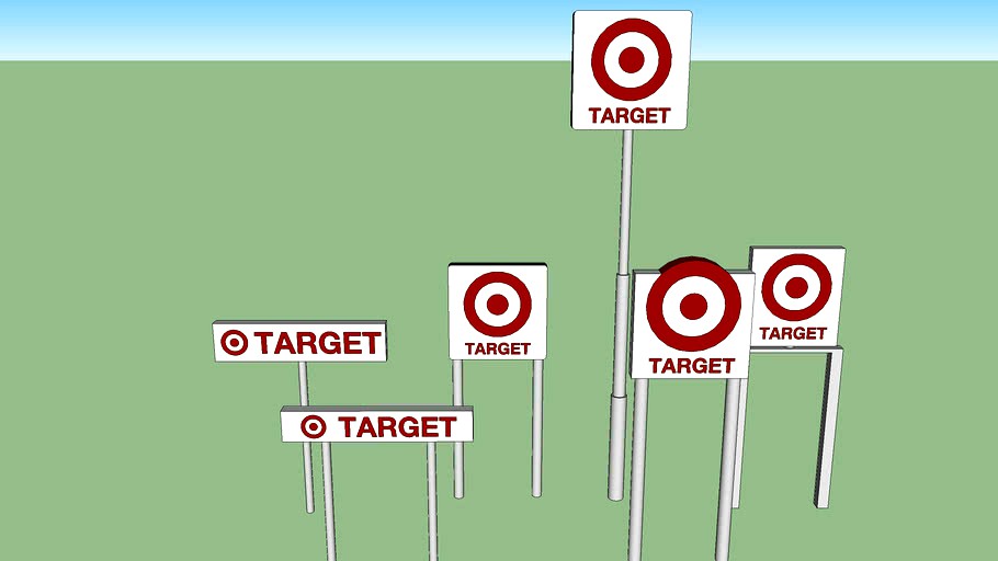 Target Pylon Signs (Newly Repainted) 3d model