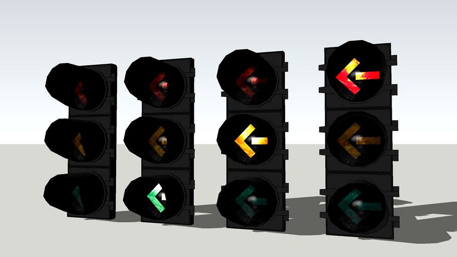 Vintage Incandescent Colombian left turn signals 3d model