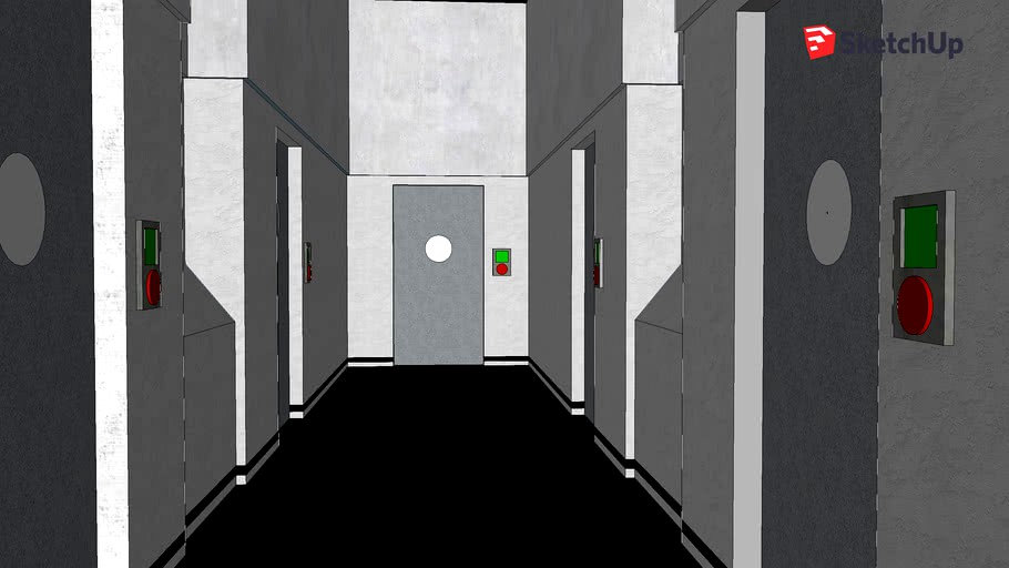 SCP foundation hallway 3d model