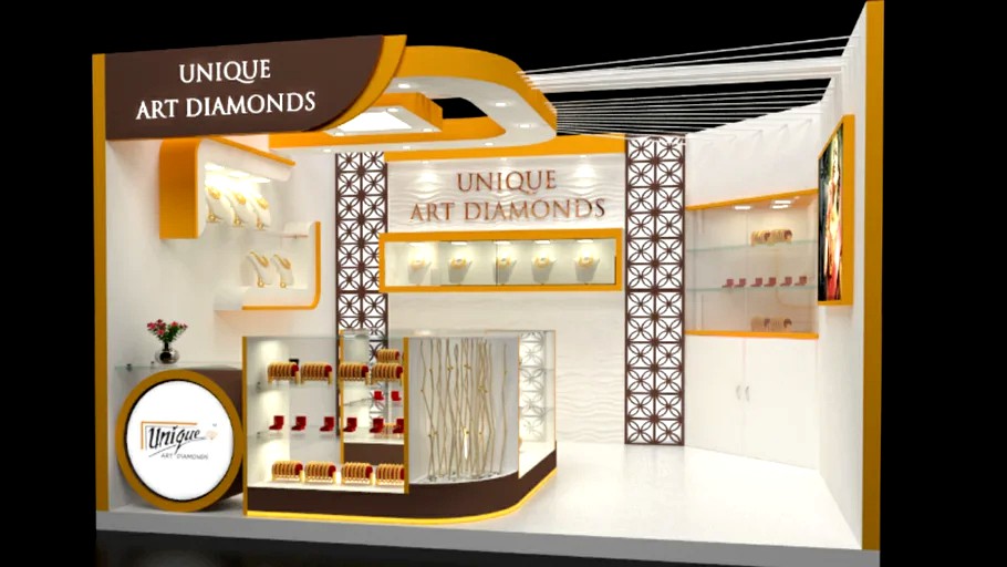 Unique Art Diamond Stall Design Exhibition IIJS 3d model