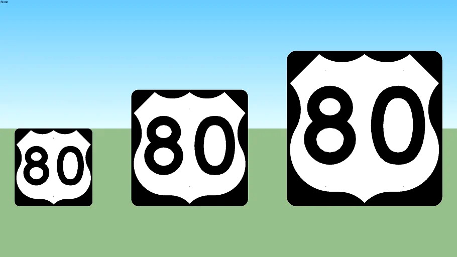 U.S. 80 Sign 3d model