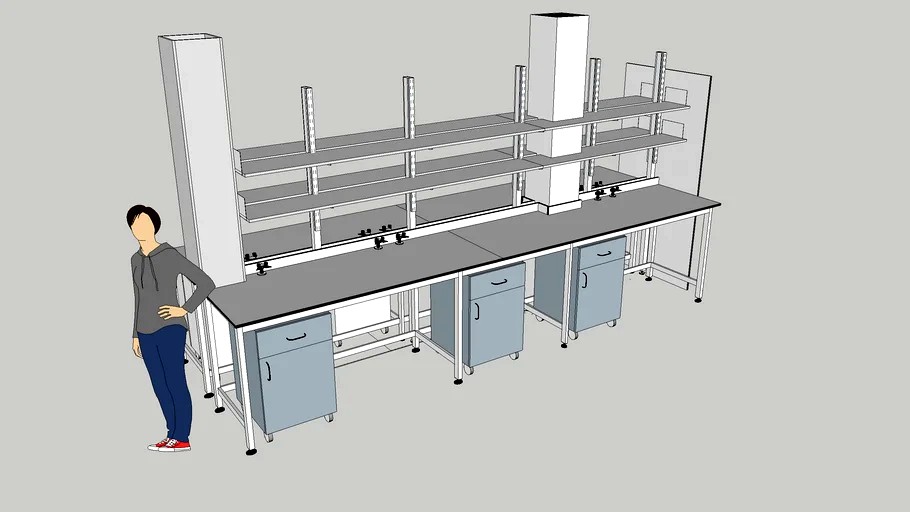 Lab Work Station 3d model