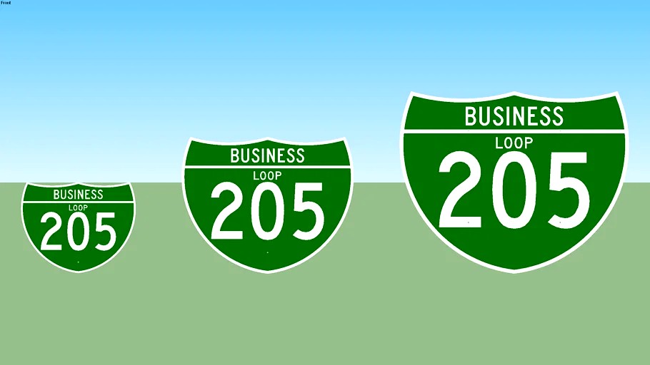 Business Loop 205 Sign 3d model
