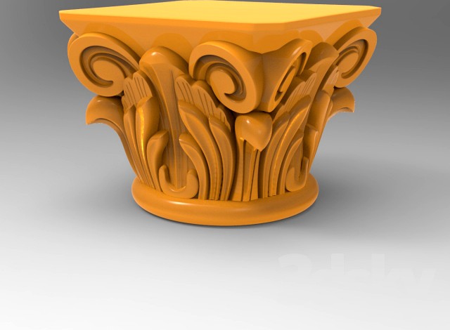 carved wooden column 3d model