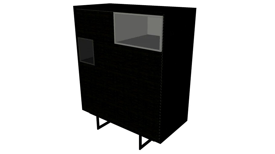 Baxter Highboard in Gray Oak and Steeple Gray by Modloft 3d model