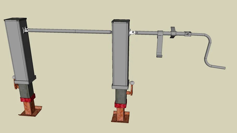 Gooseneck Trailer Drop Leg Jack 3d model