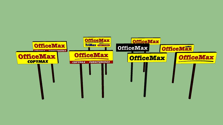 OfficeMax Pylon Signs 3d model