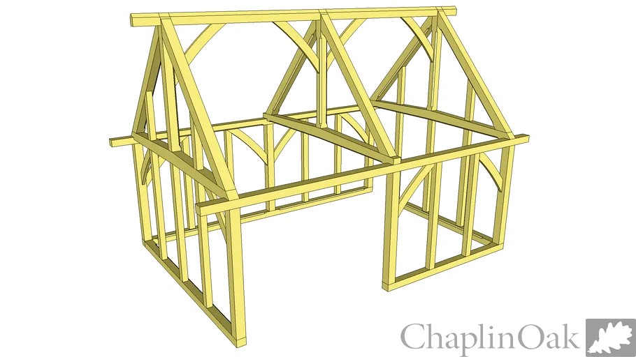 Elegant garden room timber frame (frame only) 3d model