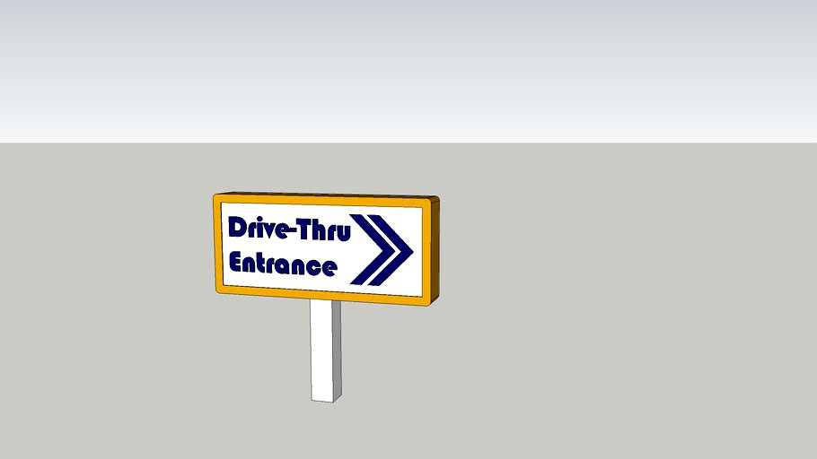 Drive-Thru Directional Sign 3d model