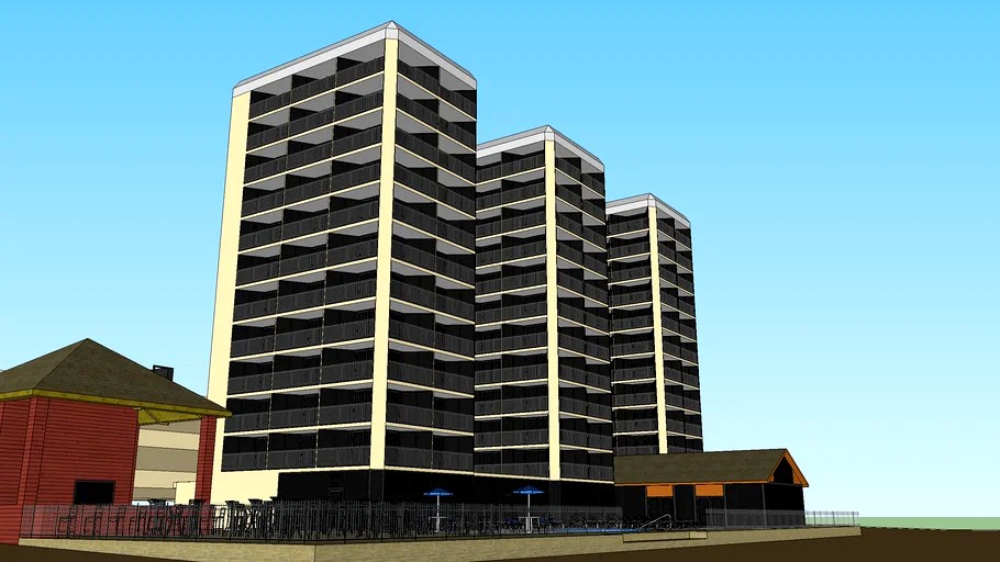 Beachfront Resort 3d model