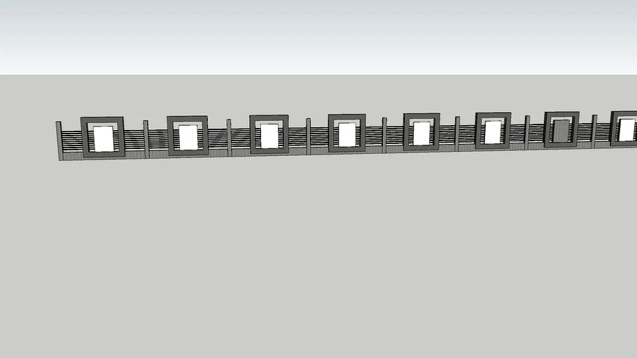 modern compound wall 3d model