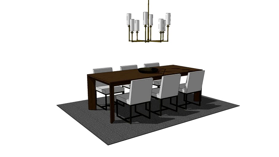 RH Arles Dining Table 3d model