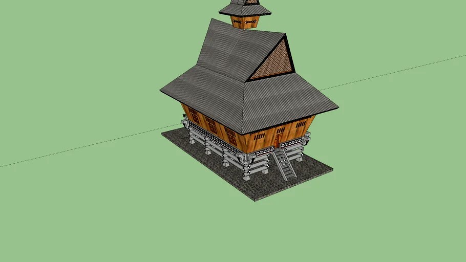 rumah adat 3 3d model