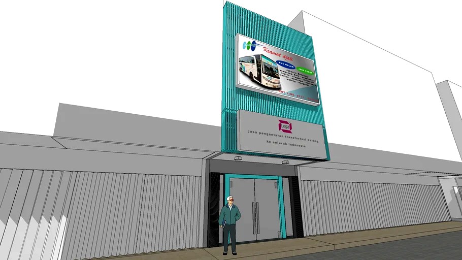 Design facade ruko 3d model