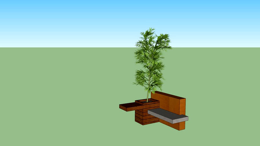 bangku taman 3d model