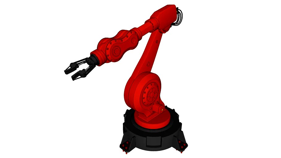Robotic Arm - ramię przemysłowe - high poly model + rotation guide lines 3d