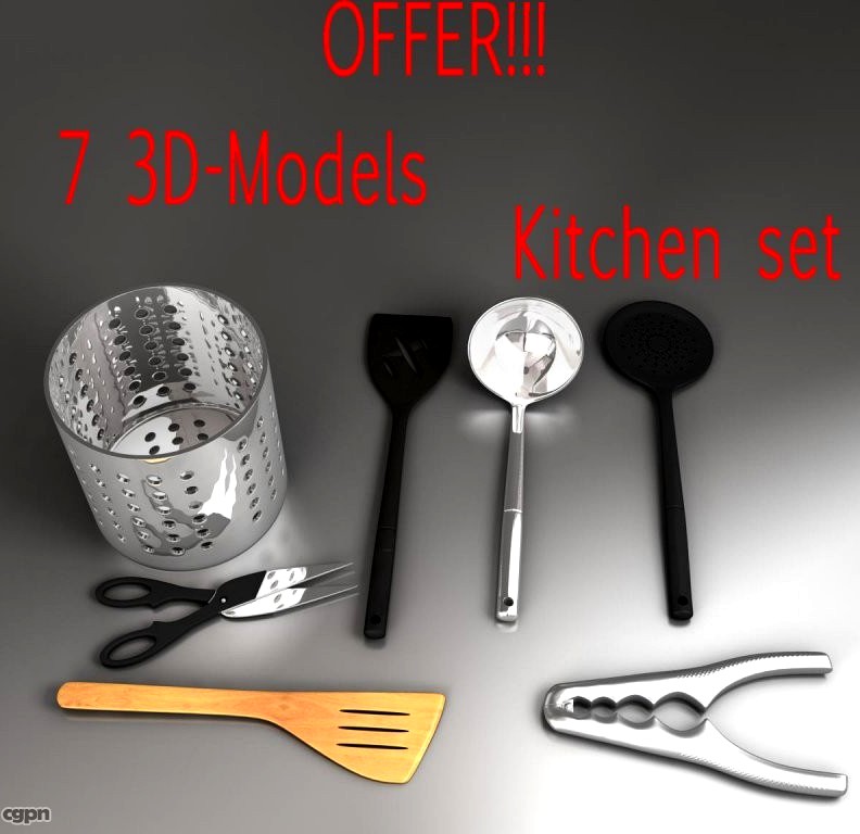 Kitchen utensils kit3d model