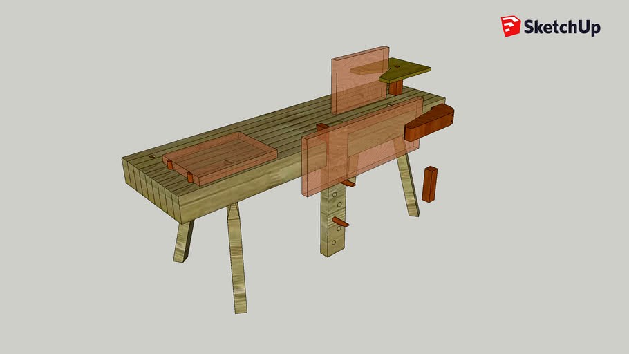 Low Roman Workbench (Short Version) 3d model