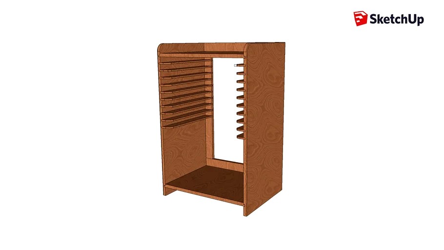 Montessori Puzzle Map Cabinet 3d model