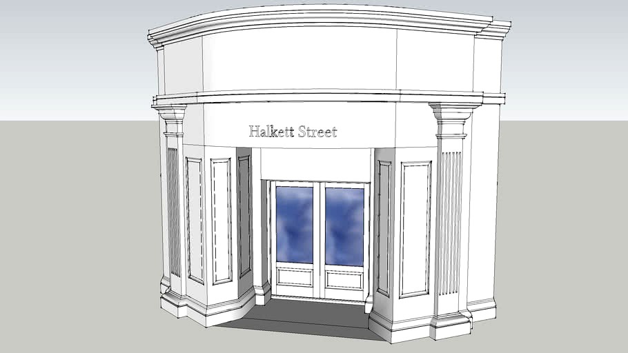 Curved shopfront 3d model