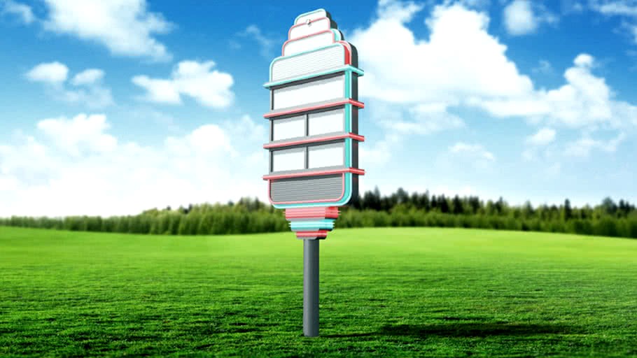 50's Style Neon Pylon Sign 3d model