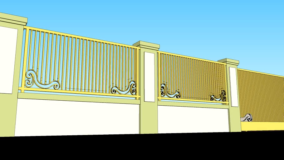 Pagar Minimalis Unik 3d model