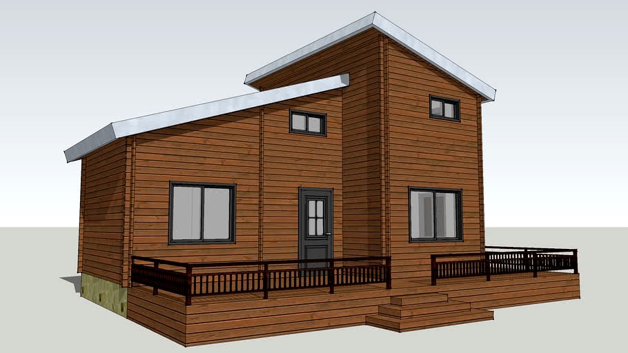 TIMBER BLOCK HOUSE 3d model