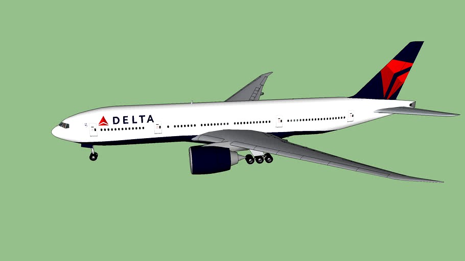 Delta Airlines Boeing 777-200LR 3d model