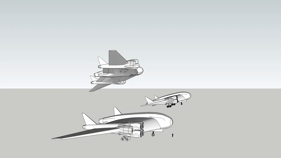 Fallout 4 Blended Wing Commercial Airliner 3d model