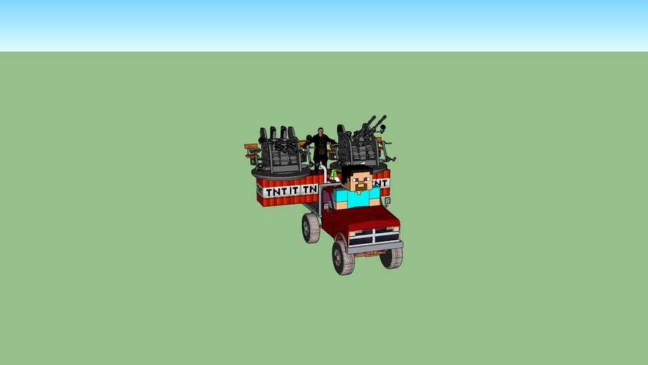 Hitler And Shreck Team With Minecraft Steve!! 3d model