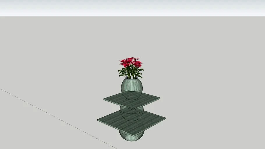 Retail Display Table with Vase 3d model