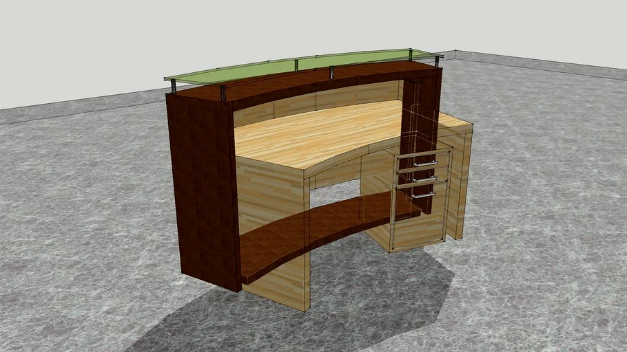 Meja Resepsionis 3d model
