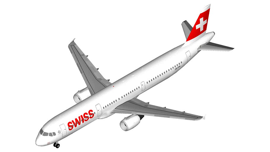 Swiss Airbus A321 Winglets 3d model