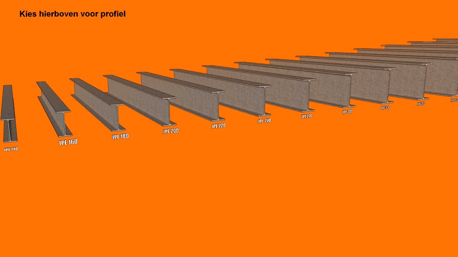 Stalenbalken IPE-profielen 3d model