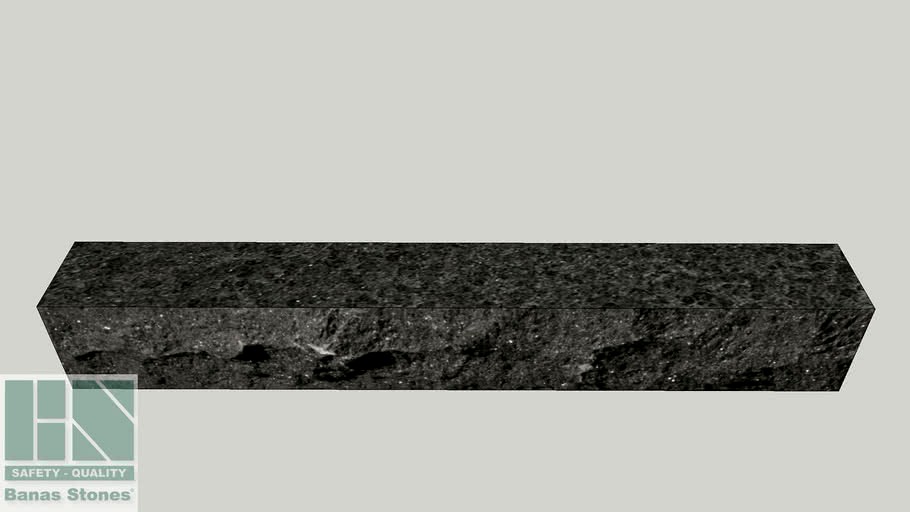 Banas Stones Natural 7' Kerbs/Step Fillers - 48' x 6' - Jet Black 3d model