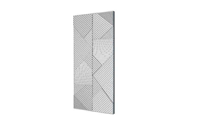 Decorative Panel With Horizontal Vertical And Diagonal Grooves 3d model
